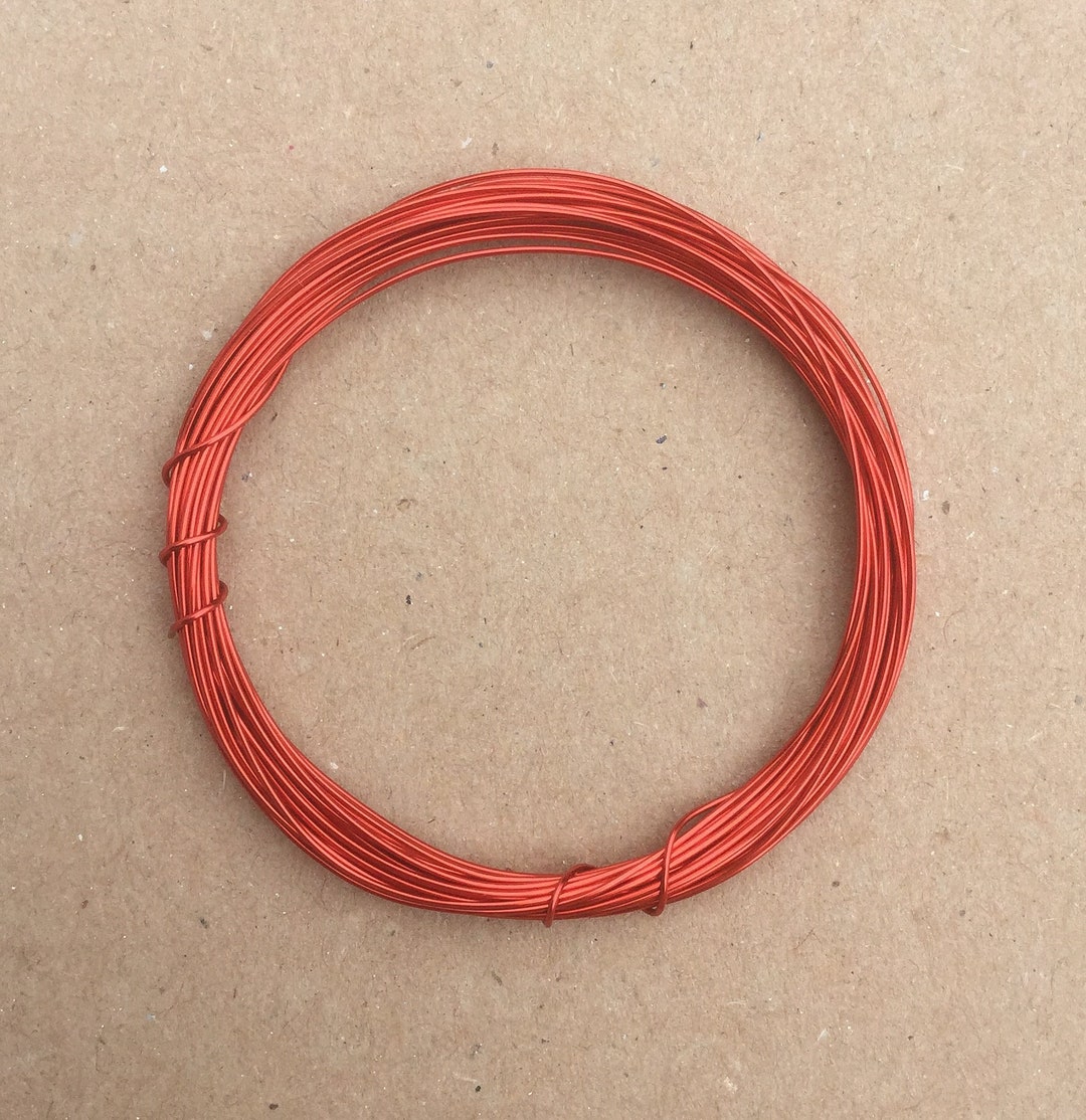Coloured Copper Wire, Red, 0.5mm, 24 Gauge, 4m (4.3 Yards) Metalwork ...