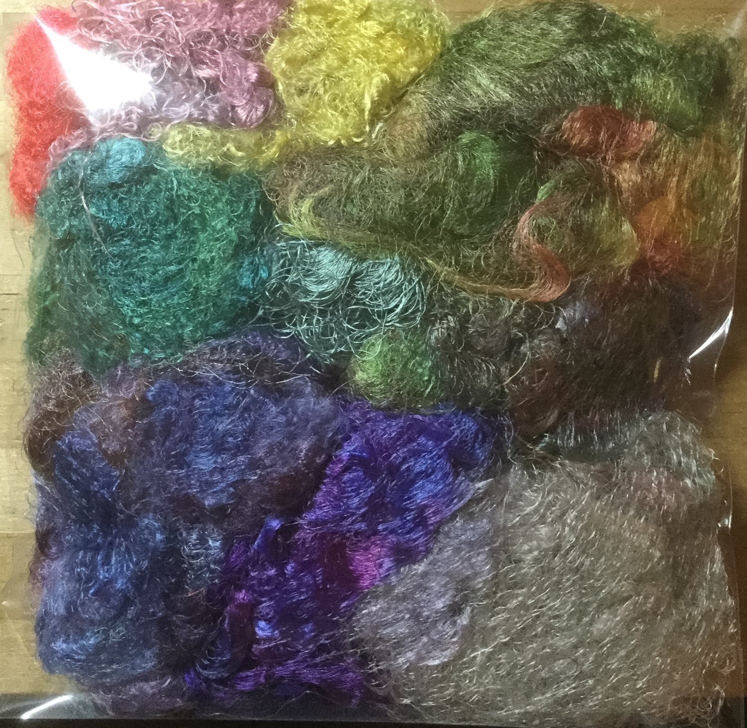 Silk Throwsters Waste, Sample Bag, Silk Filament Waste, Hand Dyed ...