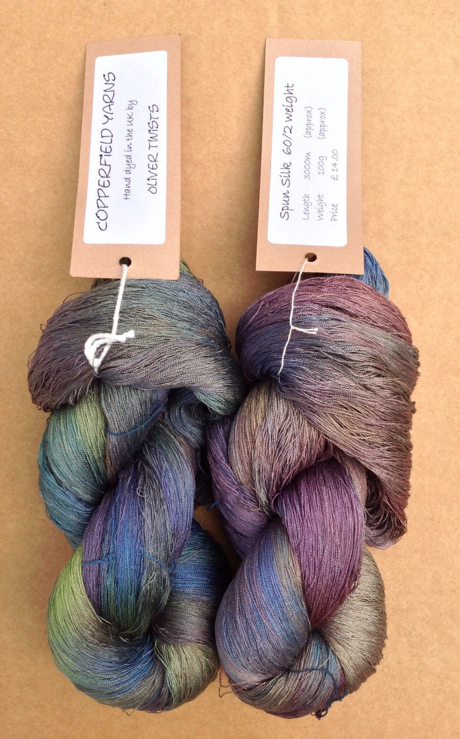 Hand Dyed Silk Yarn, Spun Silk Yarn, Weaving, Lace Knitting, 60/2 ...