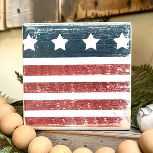 Flag Blocks, USA Block, Farmhouse Summer Decor - Etsy