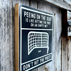 Hockey Bathroom Sign Dont Hit the Post Funny Hockey Sign - Etsy