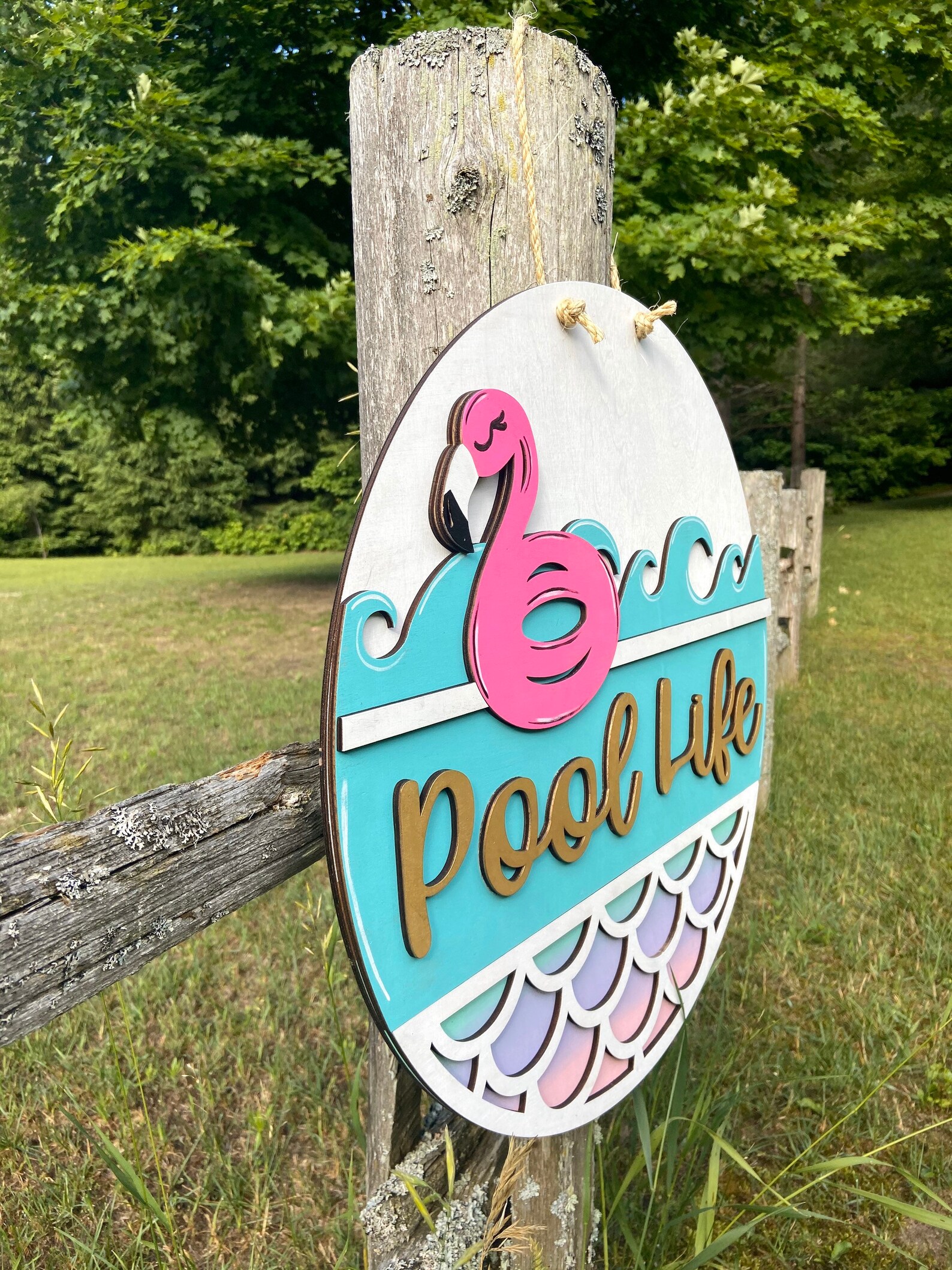 Pool Sign Pool Life Summer Sign Flamingo Decor - Etsy