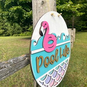 Pool Sign, Pool Life, Summer Sign, Flamingo Decor - Etsy