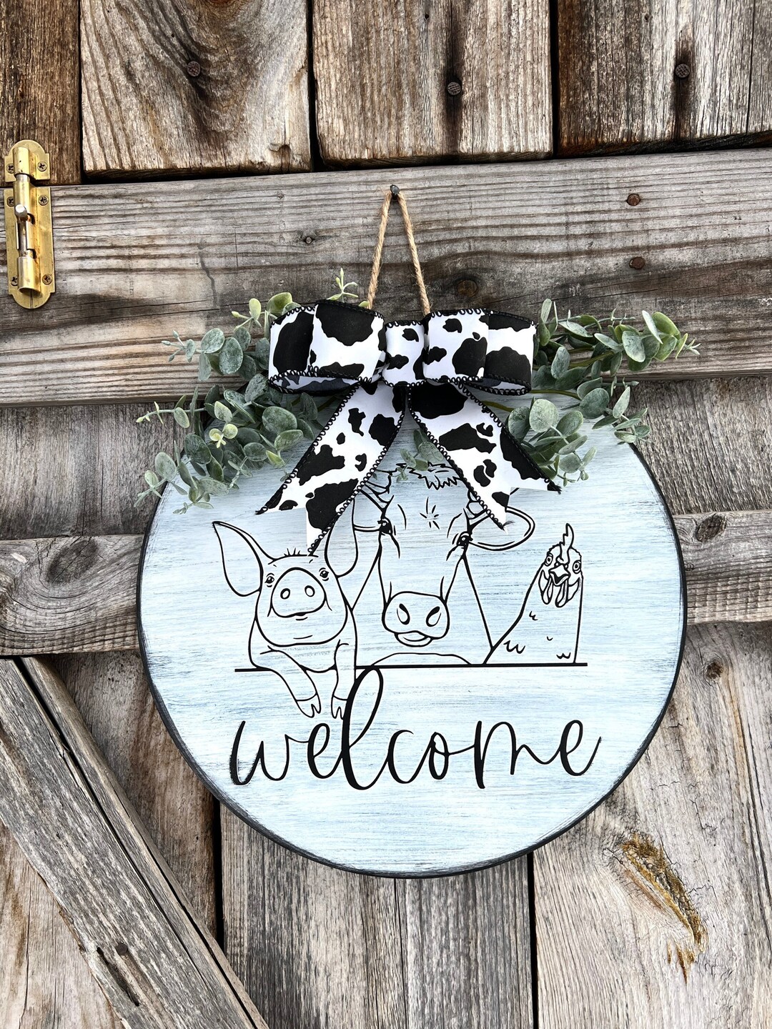 Farm Animal Sign, Farmhouse Welcome Sign, Cow Sign Farm Sign - Etsy