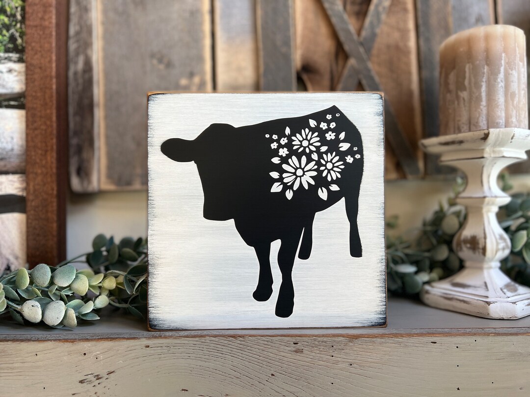 Cow Sign, Cow Decor, Farm Sign, Spring Sign - Etsy