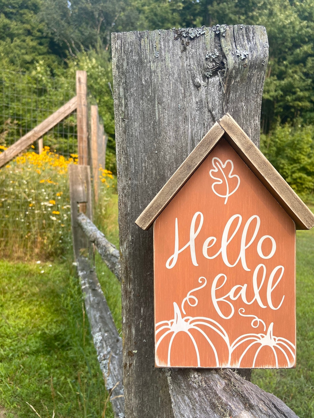 Hello Fall, Farmhouse Fall, Fall Decor, Fall Sign - Etsy
