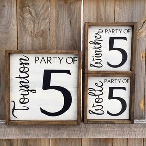 Custom Family Sign Party of 5 Sign Custom Party of Sign - Etsy