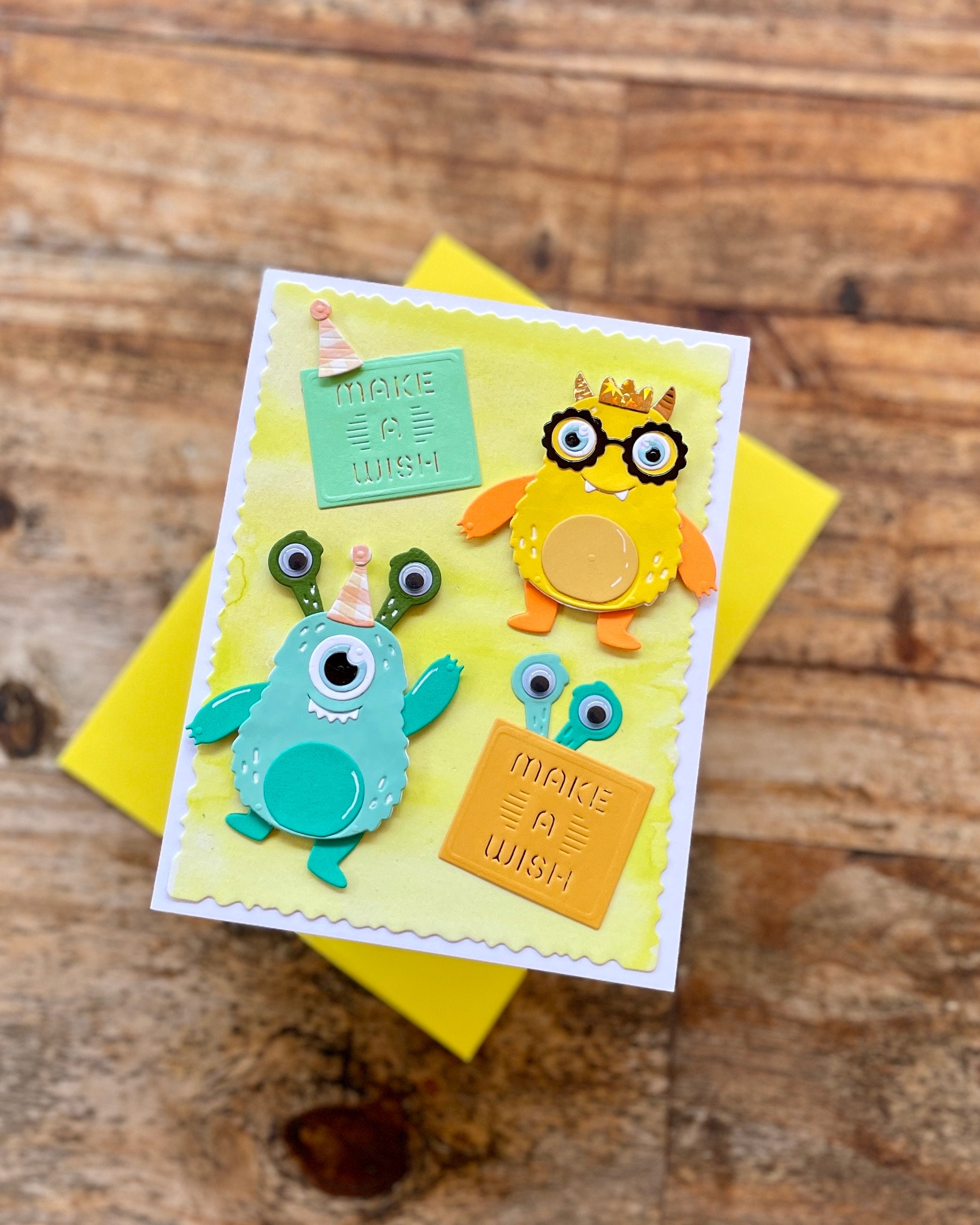 Handmade Monster Birthday Card - Etsy