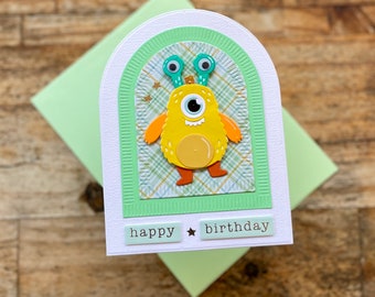 Handmade Monster Birthday Card - Etsy