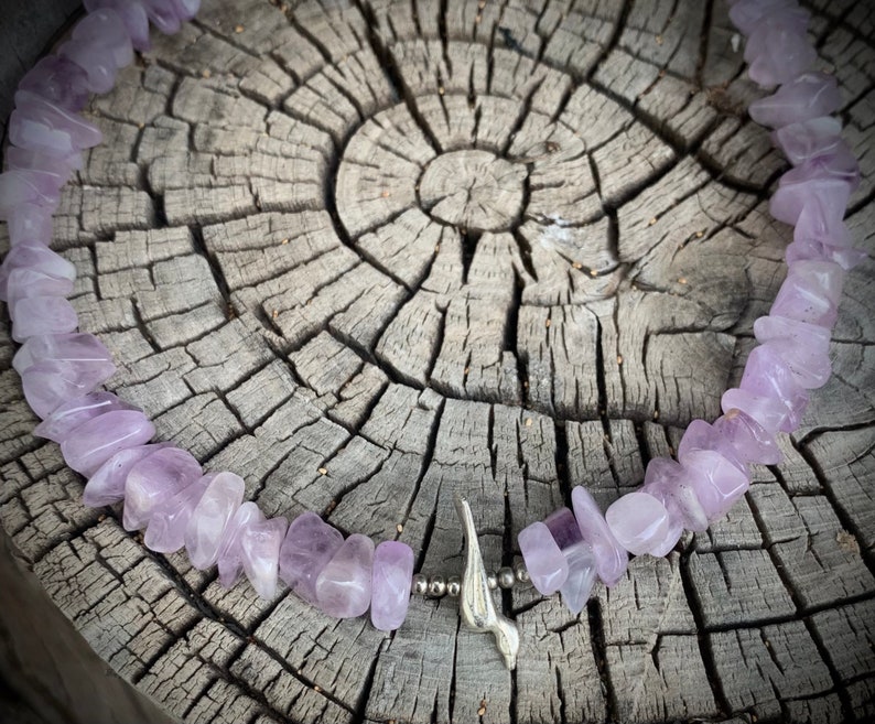 Childs Amethyst and Dove Necklace Baby Amethyst Necklace - Etsy