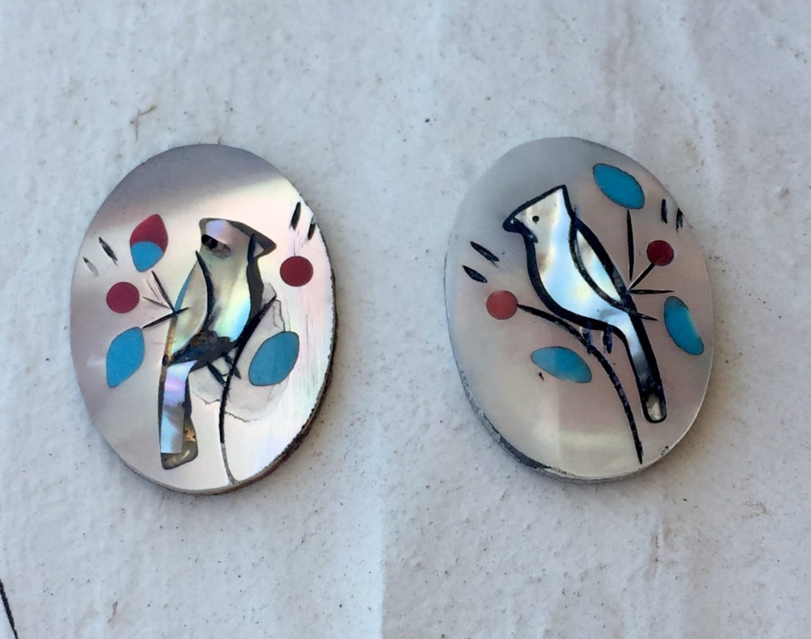 Vintage Mother of Pearl White Bird Inlay on Abalone Cabochon - Etsy