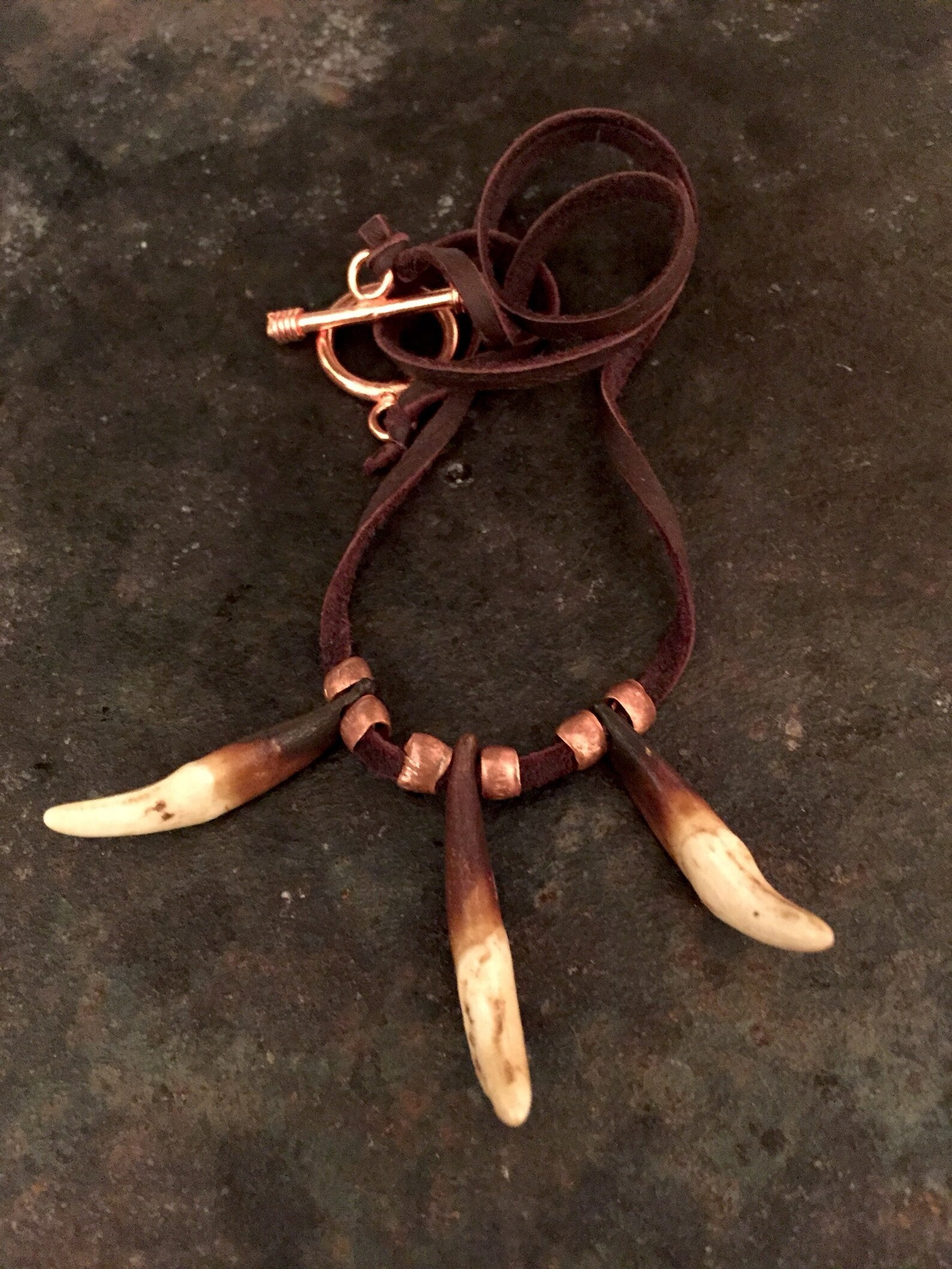 Wolf Tooth Choker on a Dark Brown Deer-skin Leather Cord With - Etsy