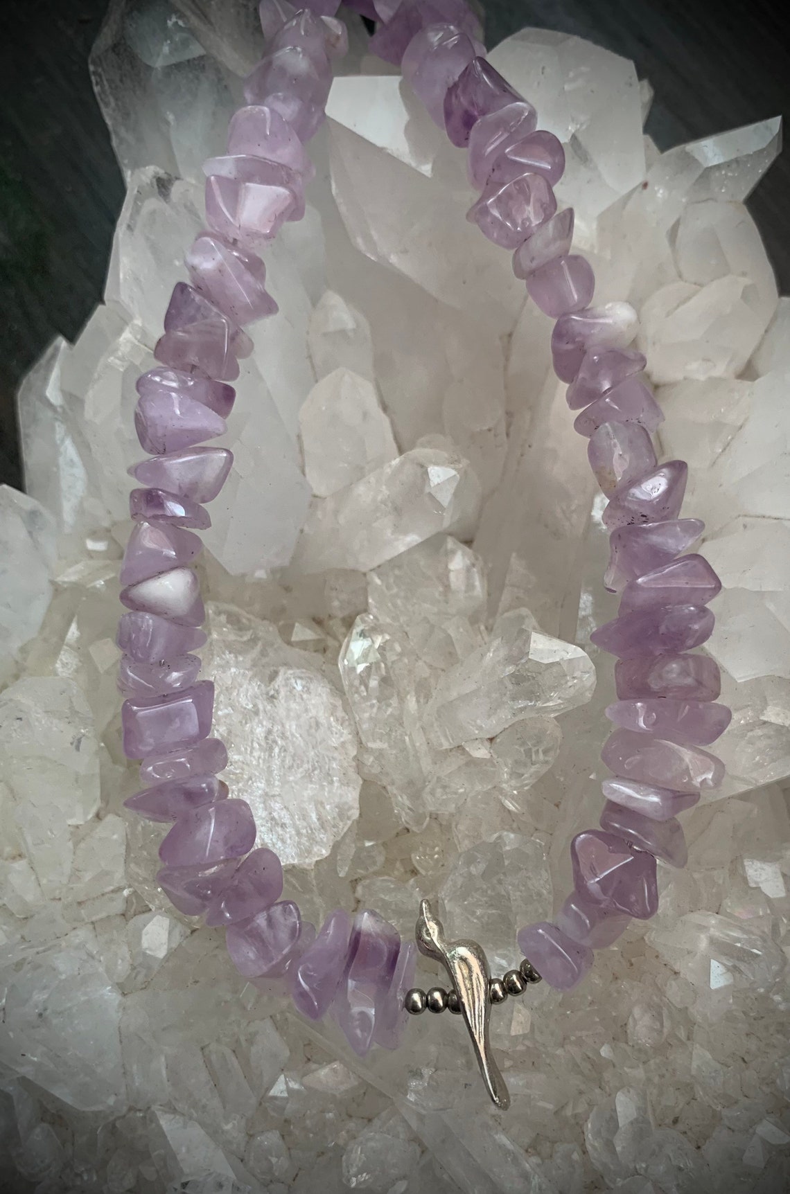 Childs Amethyst and Dove Necklace Baby Amethyst Necklace - Etsy