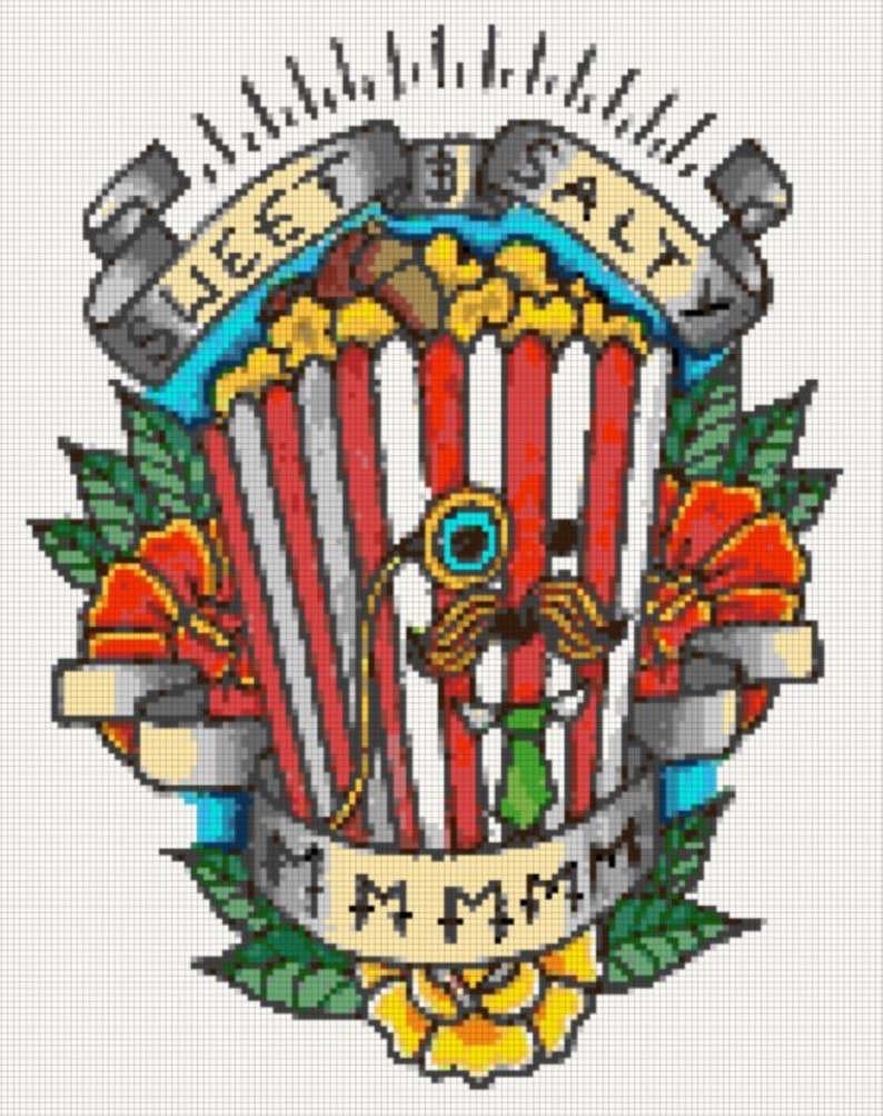 Detective Popcorn Cross Stitch Pattern - Etsy