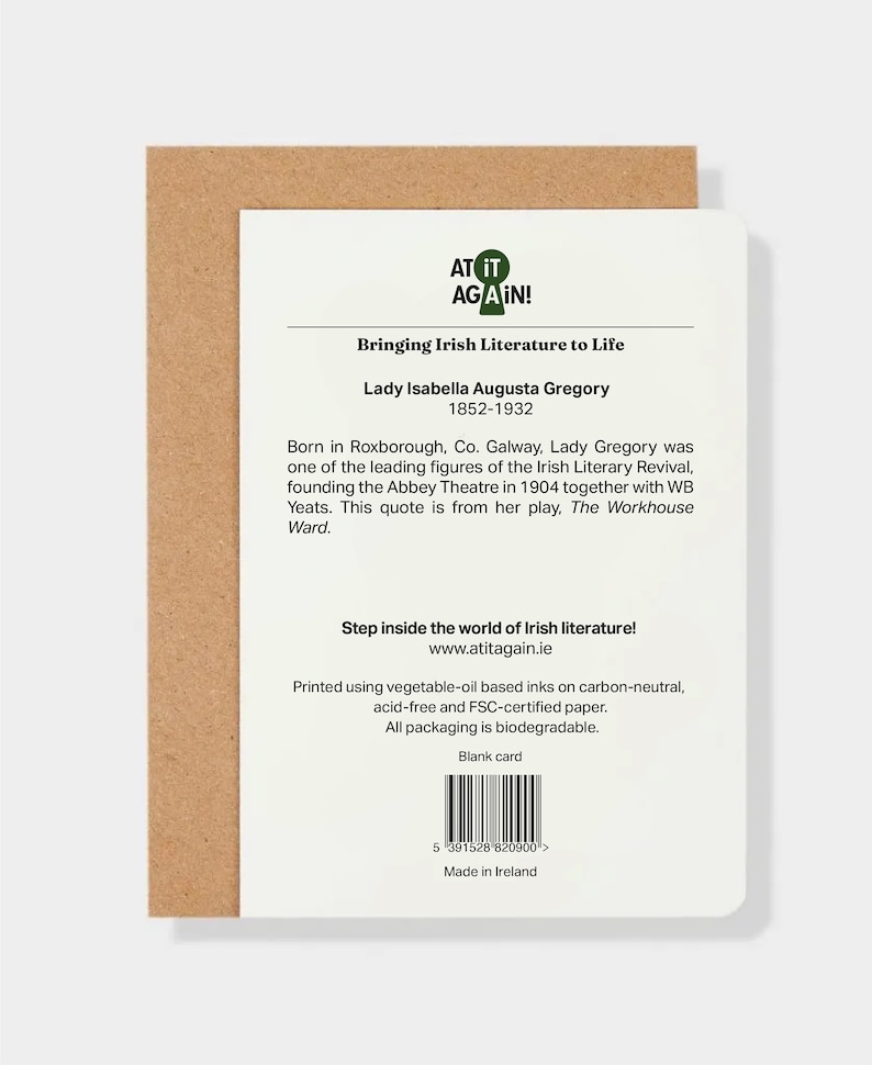 Lady Gregory Quote Card - Etsy