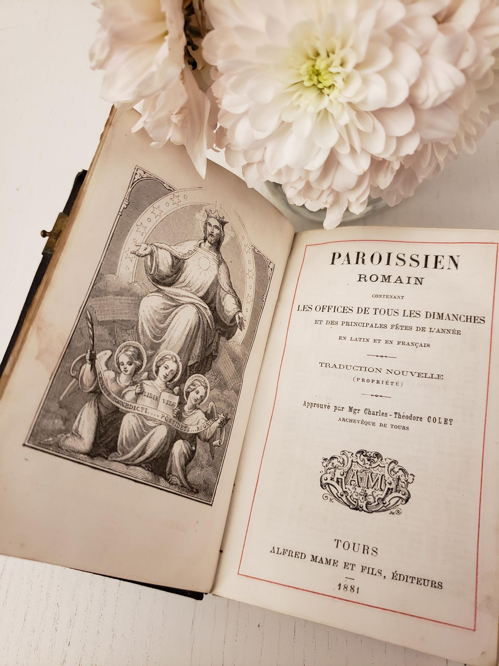 Antique French Prayer Book - Leather Bound - Artistic Illustrations ...