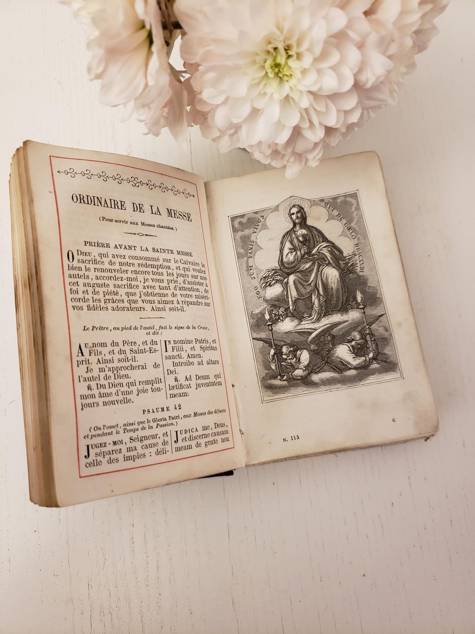 Antique French Prayer Book - Leather Bound - Artistic Illustrations ...