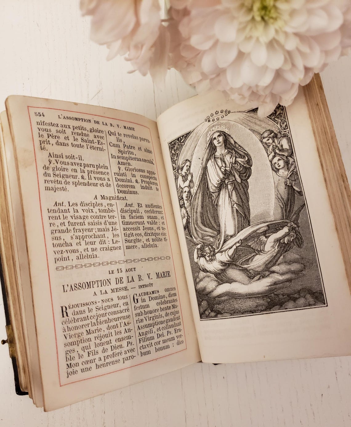 Antique French Prayer Book - Leather Bound - Artistic Illustrations ...