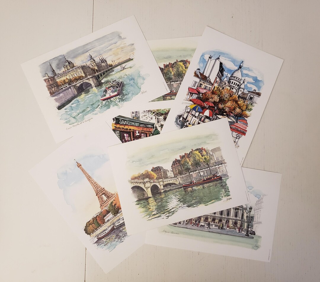 Choice! Pretty Watercolor Prints of Famous Paris Monuments - for ...