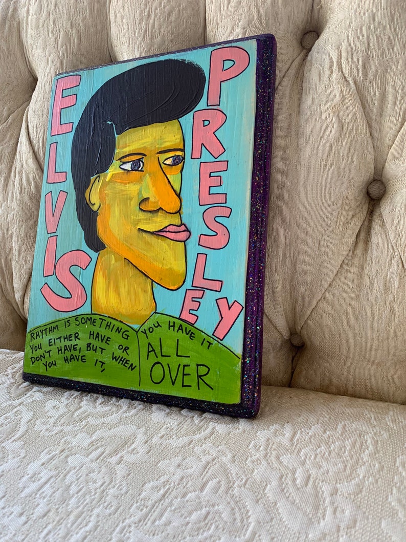 Elvis Presley - Original Folk Art Painting on Wood - Etsy