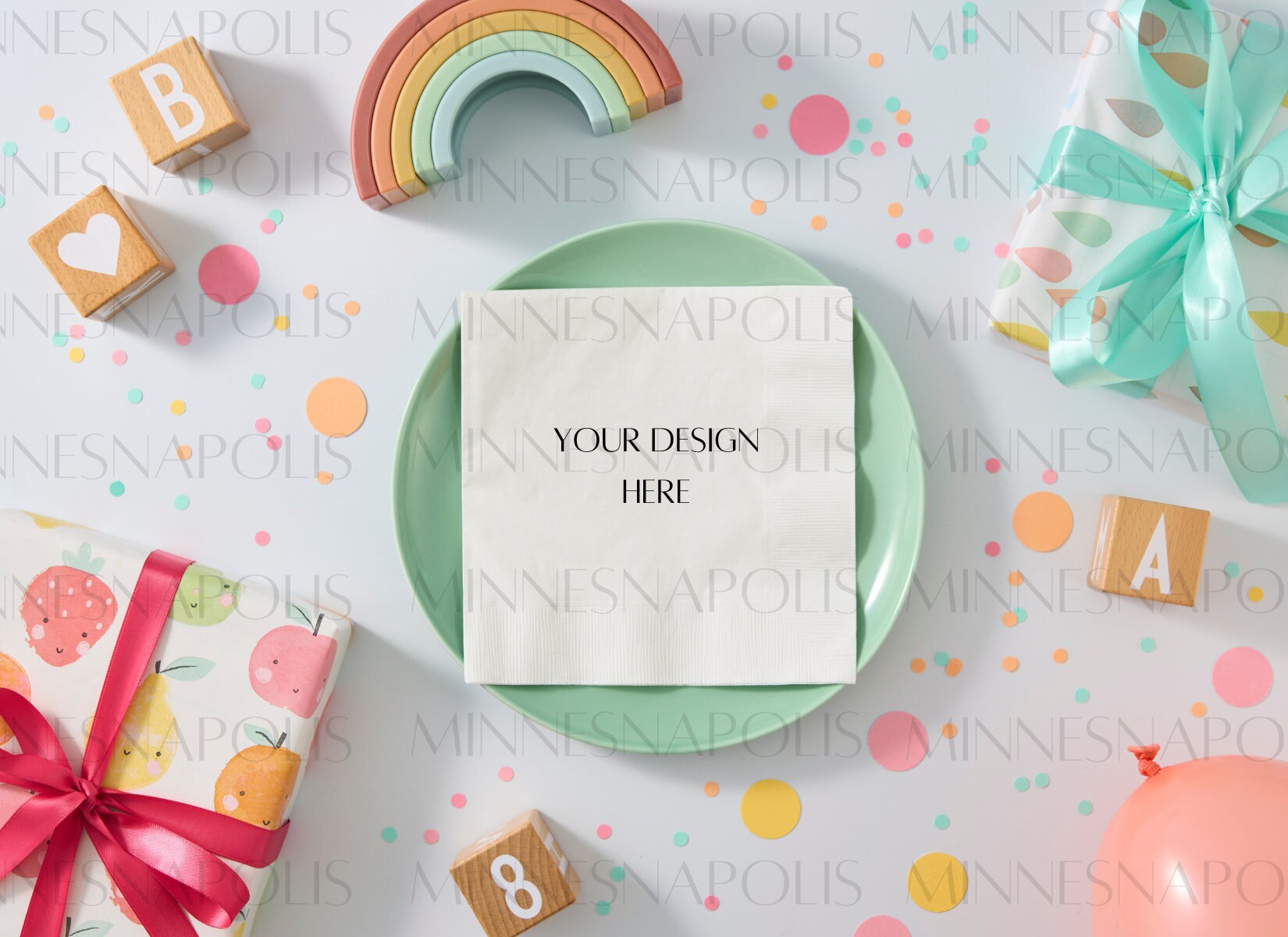 Baby Paper Napkin Digital Mockup Download Baby Shower Birthday Party ...
