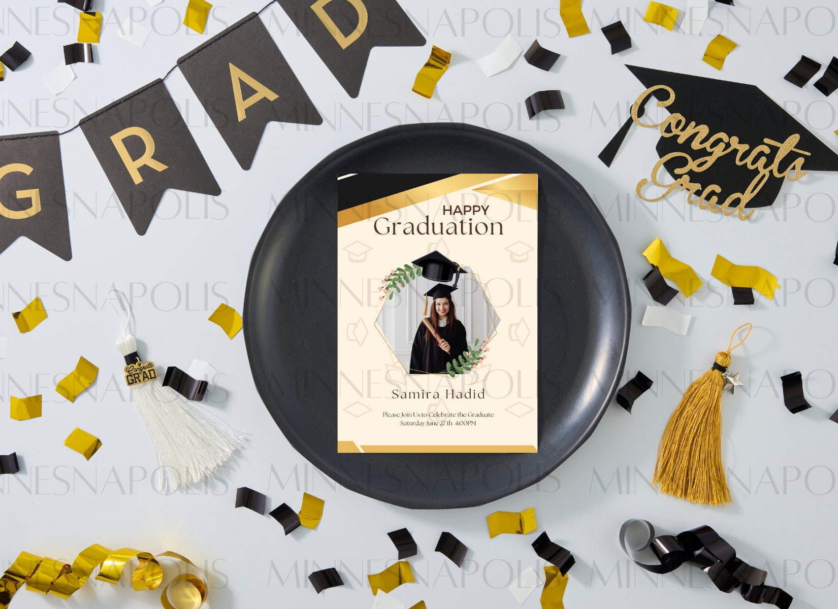 Graduation Card Digital Mockup Download Grad Party Congratulations ...