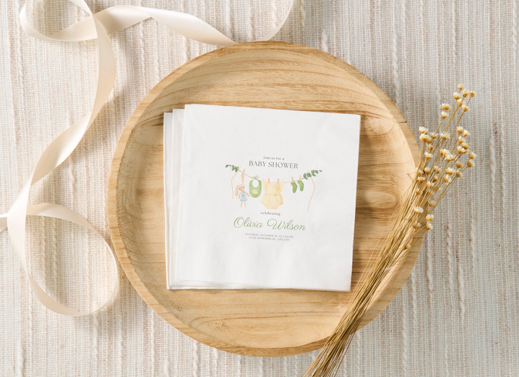 Paper Napkin Mockup Digital Download Wedding Birthday Baby Shower Party ...