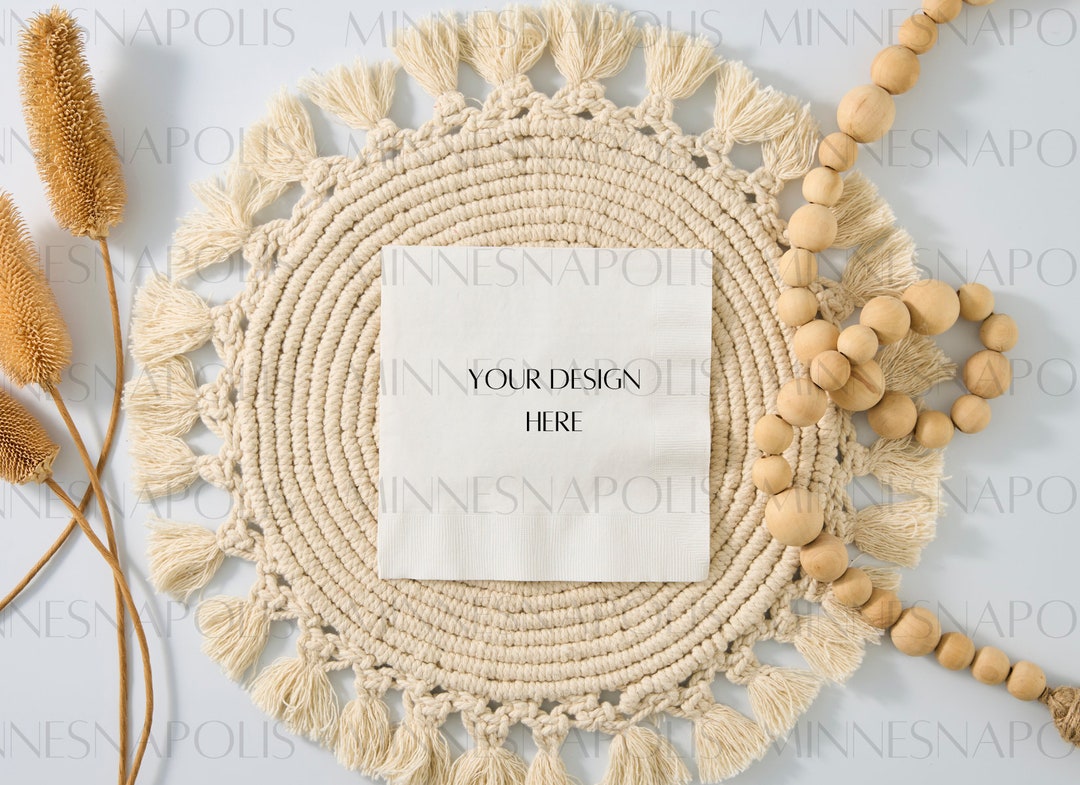 Neutral Paper Napkin Digital Mockup Birthday Wedding Baby Party Napkins ...