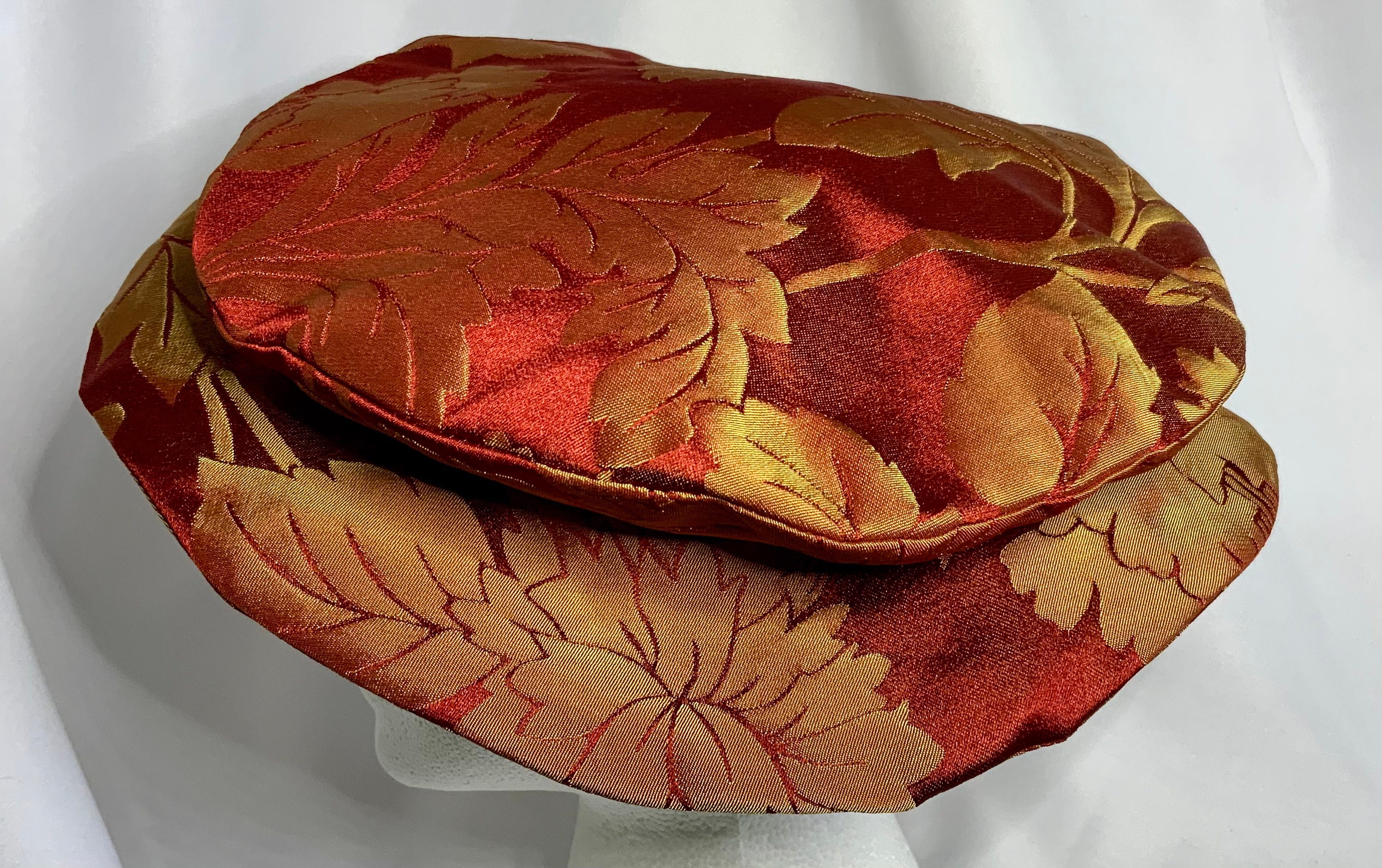 Red & Gold Brocade Renaissance Tudor Flat Cap | Etsy