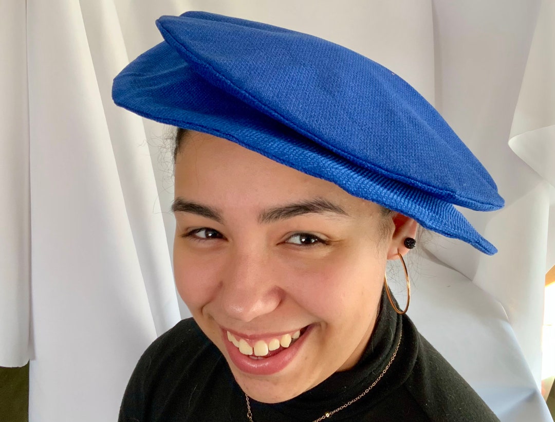 Blue Linen Weave Renaissance Tudor Flat Cap LARGE - Etsy