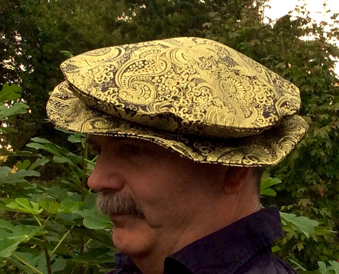 Golden Paisley Renaissance Hat Tudor Flat Cap - Etsy