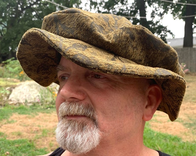 Olive Green Woodsman Tapestry Renaissance Tudor Flat Cap - Etsy