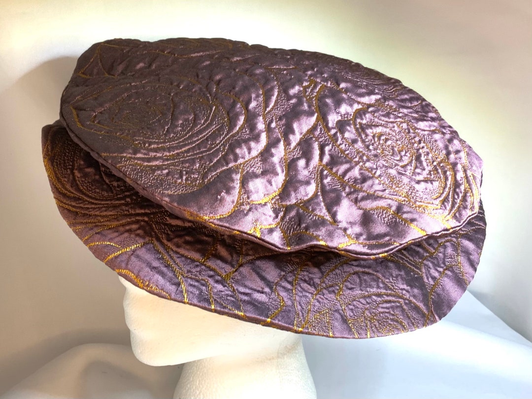 Gold Embroidered Plum Renaissance Tudor Flat Cap - Etsy