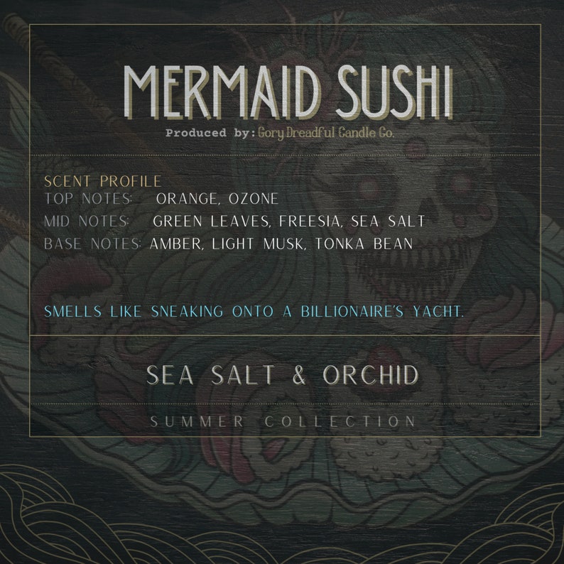 Mermaid Sushi Sizzling Room Salt Crystal Potpourri - Sea Salt & Orchid ...