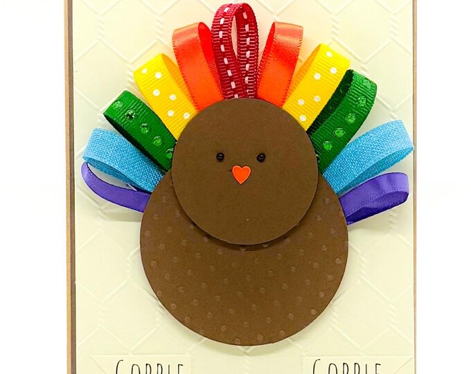 Thanksgiving Card, Rainbow Turkey, Ribbon Turkey, Friend Thanksgiving ...