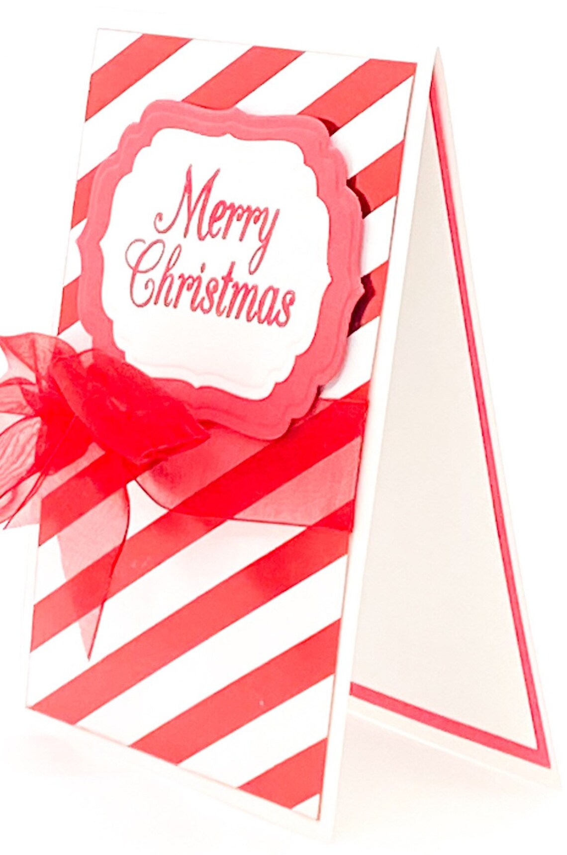 Candy Cane Striped Christmas Card Handmade Christmas Card - Etsy