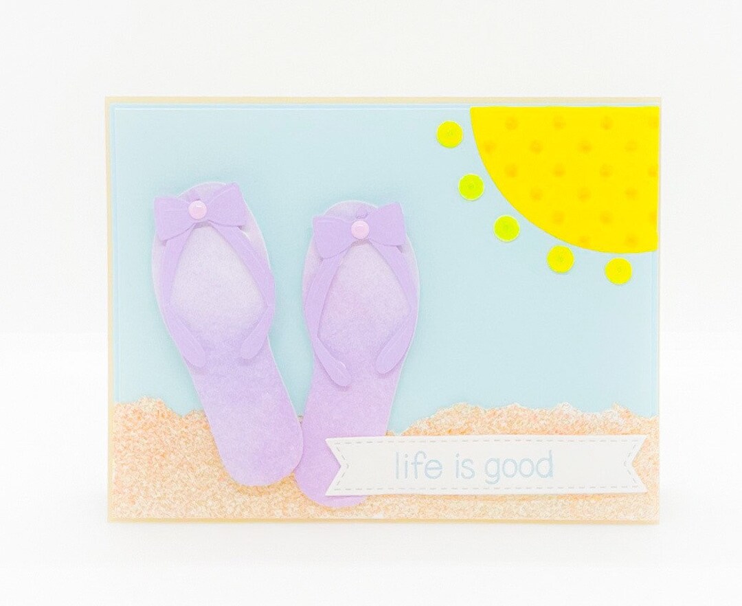 Life is Good, Beach Card, Beach Birthday Card, Flipflops, Sunshine ...