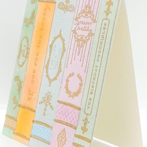 Handmade Birthday Card, Vintage Book Stack for Readers, Writers ...