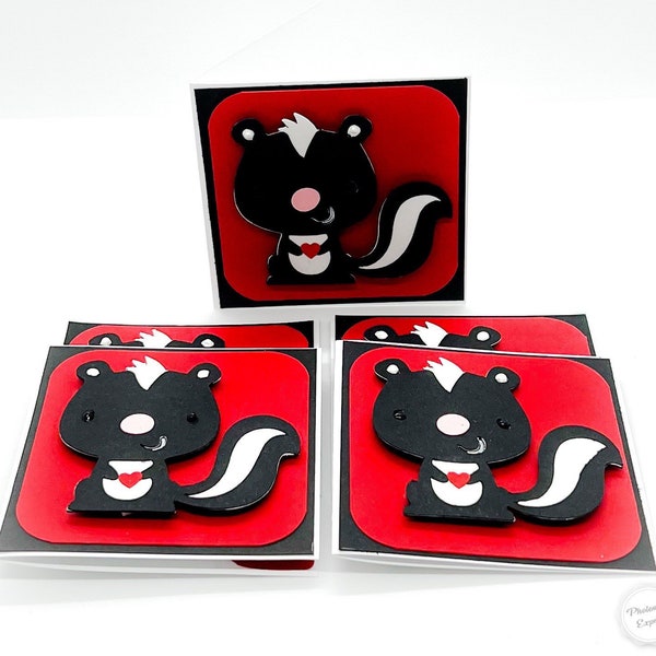 Skunk Valentine Card - Etsy