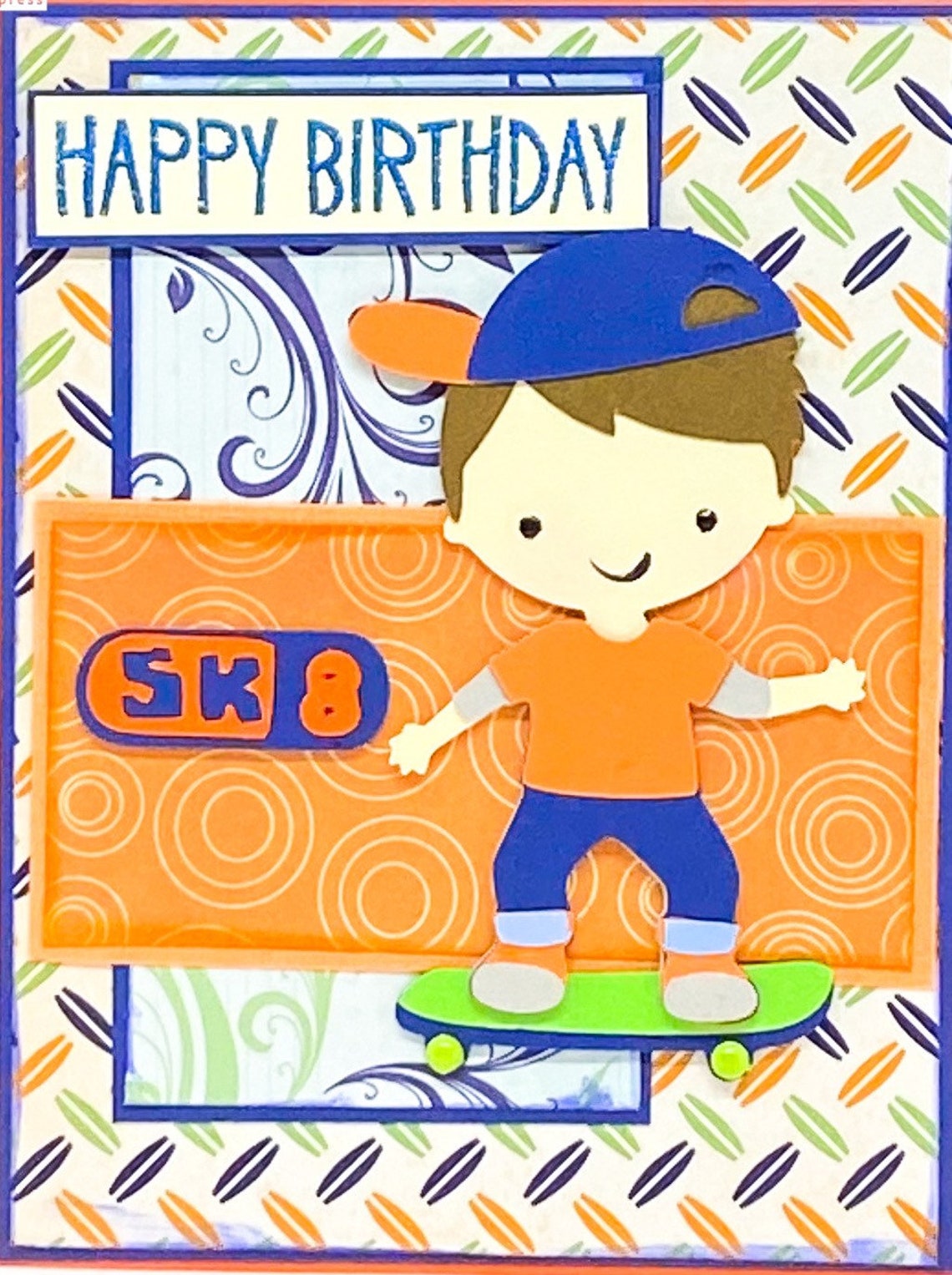 Skateboarding Birthday Card Boys Birthday Skateboard | Etsy