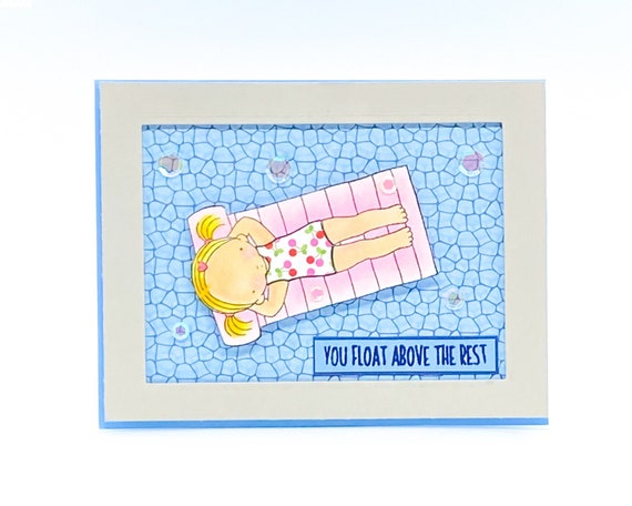 Pool Party Card Swimming Pool Cherry Bathing Suit Pink - Etsy