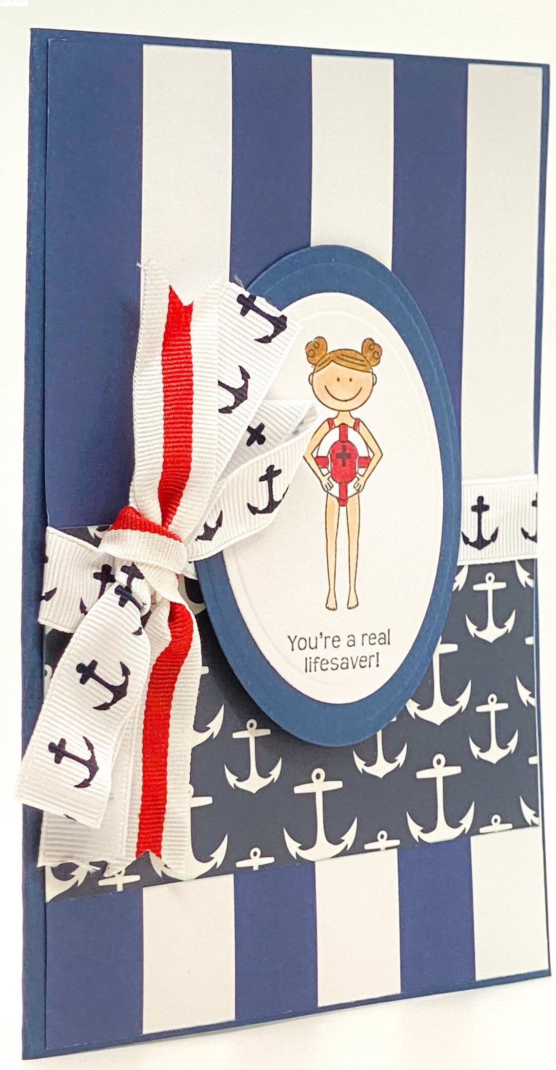 Nautical Thank You Card, Life Guard Card, Lifesaver Card, Anchor Card ...