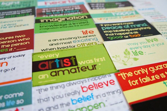 Inspirational Quotes Set of 40 Mini Card Designs | Etsy