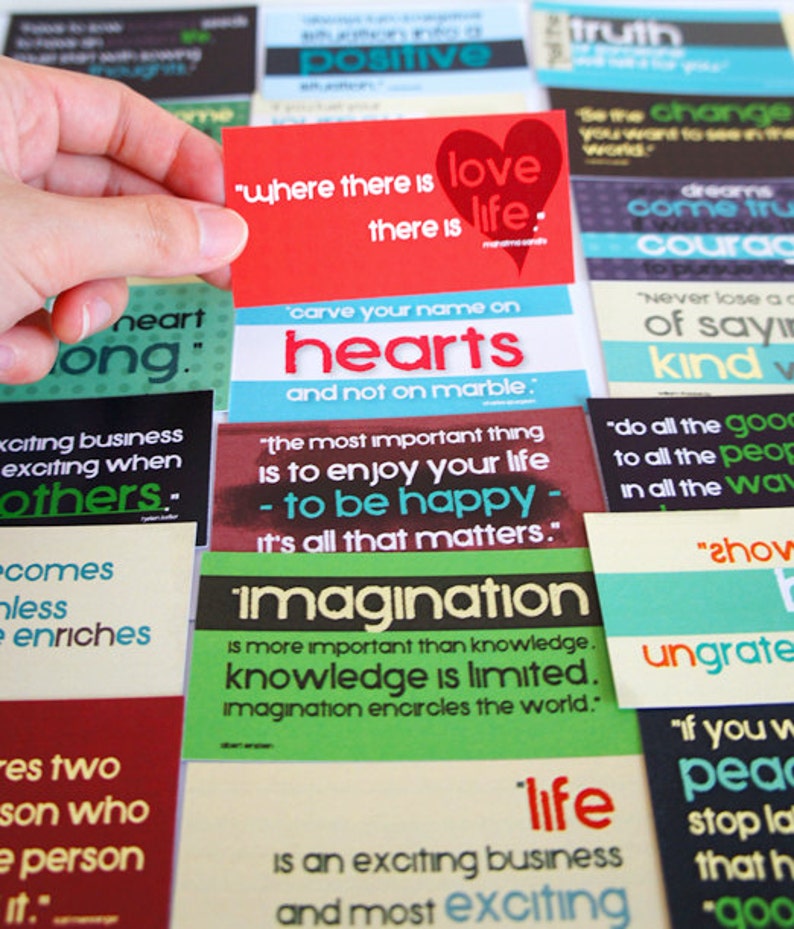 Inspirational Quotes Set of 40 Mini Card Designs - Etsy