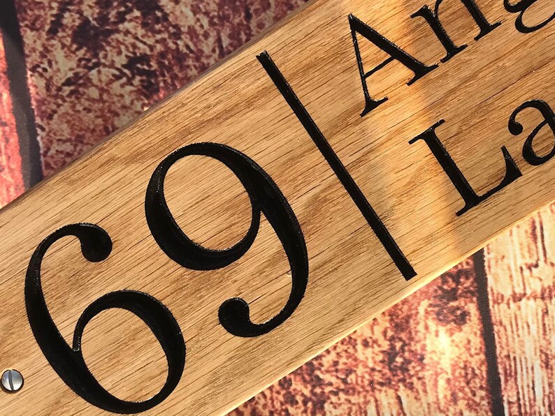 Solid Oak House Sign Personalised Carved Wooden Hardwood - Etsy