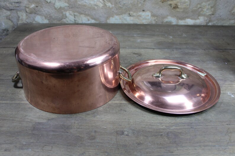 Vintage French Copper 1.75mm Casserole Oven Stew Pan Pot Tin - Etsy
