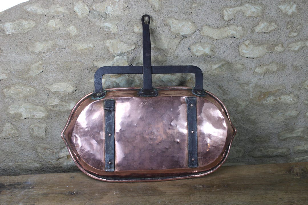 Antique French Copper Drip Spit Pan Tray Lechefrite Jus Tin Lined ...