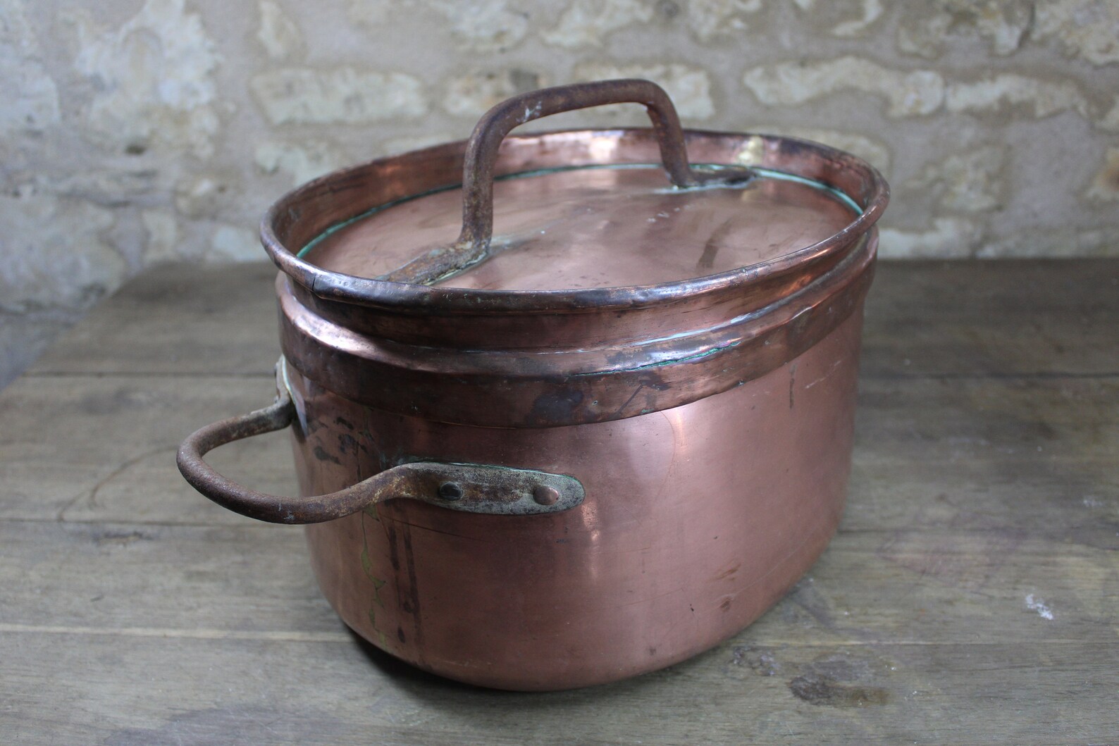 Antique French Daubiere Roasting Copper Cookware Lid Pan Pot - Etsy