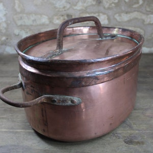 Antique French Daubiere Roasting Copper Cookware Lid Pan Pot - Etsy