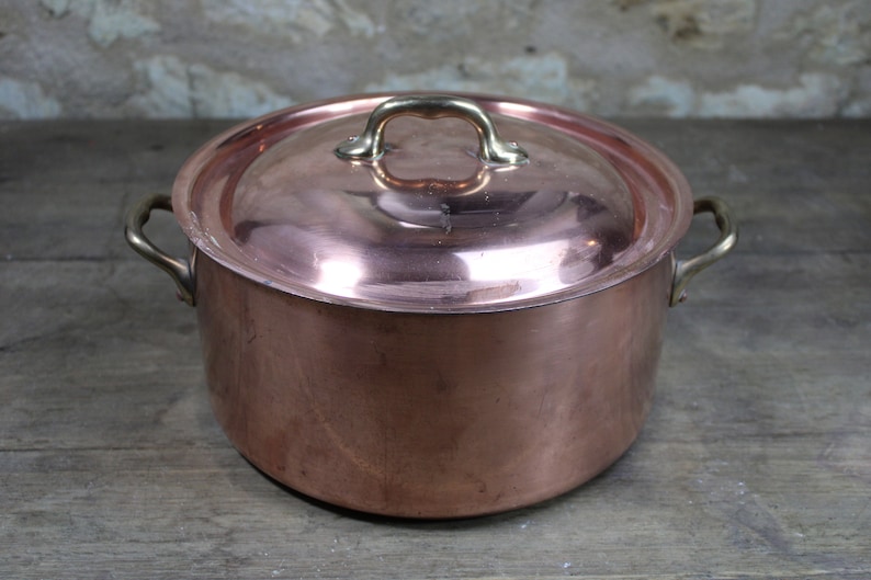 Vintage French Copper 1.75mm Casserole Oven Stew Pan Pot Tin - Etsy